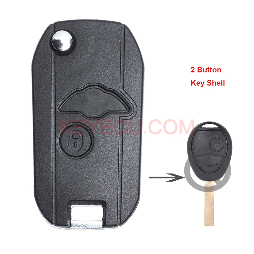 Modified Folding Remote Key Shell 2 Button for BMW Mini Cooper 2002 ...