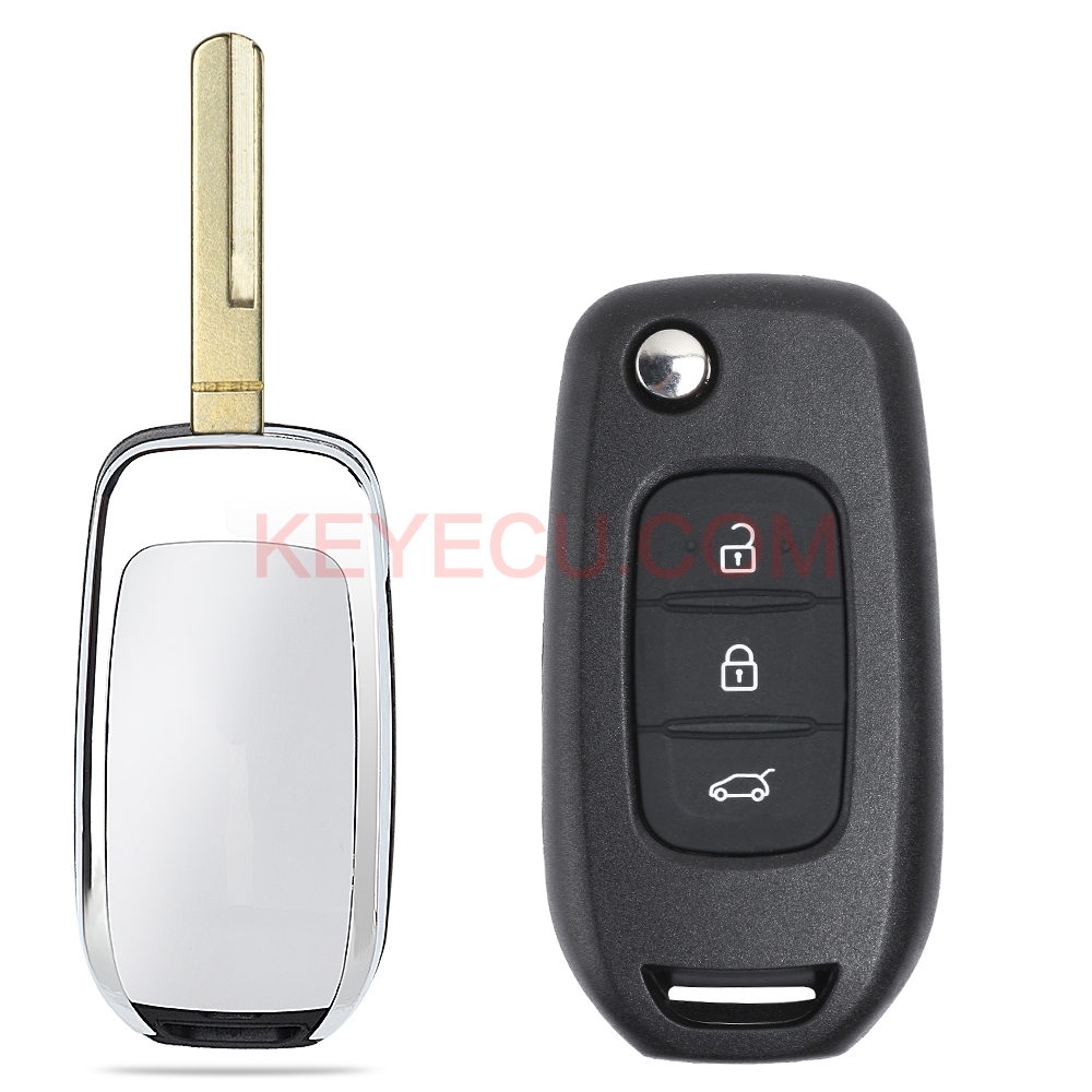 Flip Remote Key Shell Case Fob 3 Button for Renault Kadjar Koleos 2017 ...