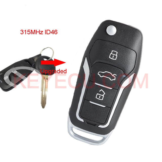 Upgraded Flip Remote Car Key Fob 3 Button 433MHz ID46 for KIA K2 2015 P ...