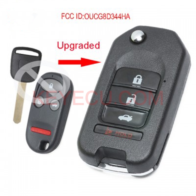 Upgraded Flip Remote Car Key Fob 3+1 Button T5 for Honda 2002-2004 CR-V ...