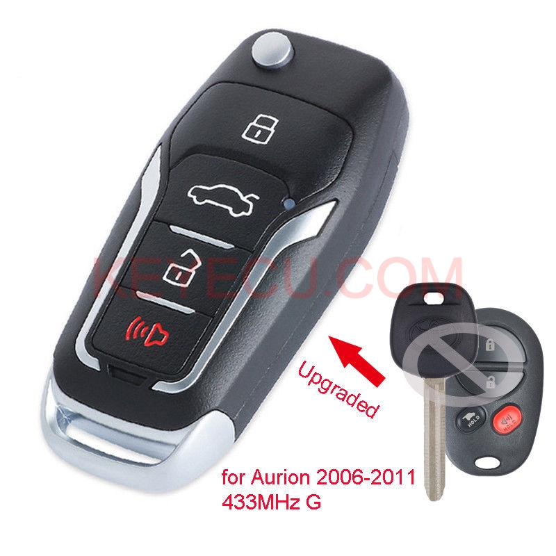 Upgraded Folding Remote Key Fob 433MHz G for Autralian Toyota Aurion ...