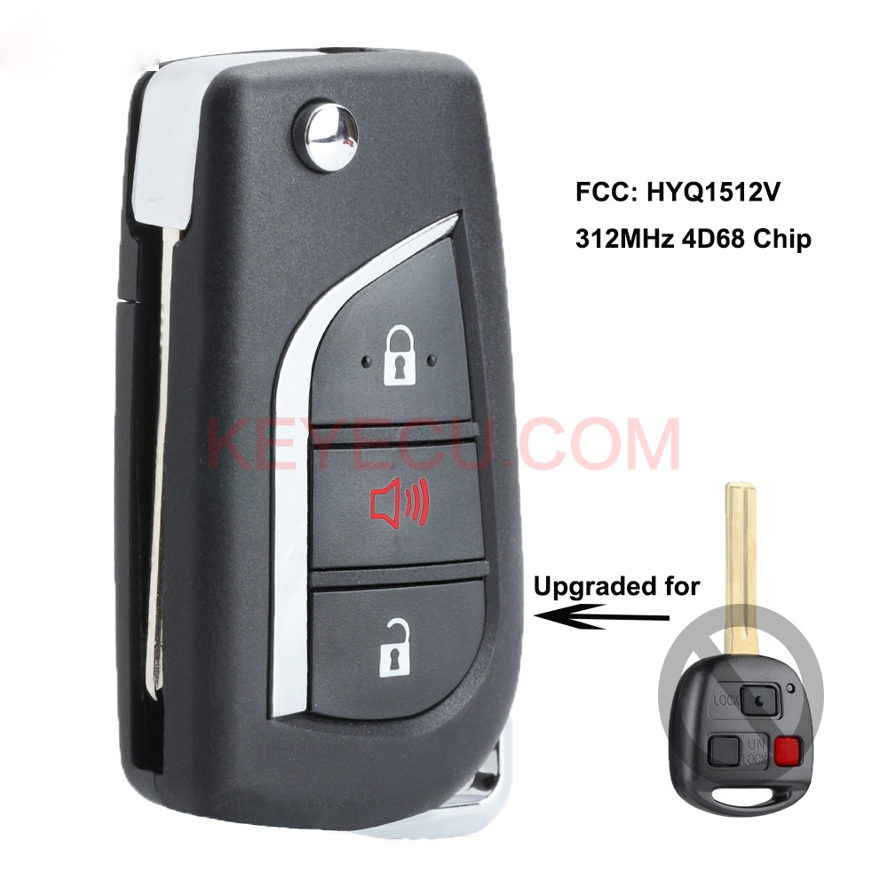 Upgraded Remote Car Key fob 312MHZ 4D68 Chip for Lexus LX470 2003 ...