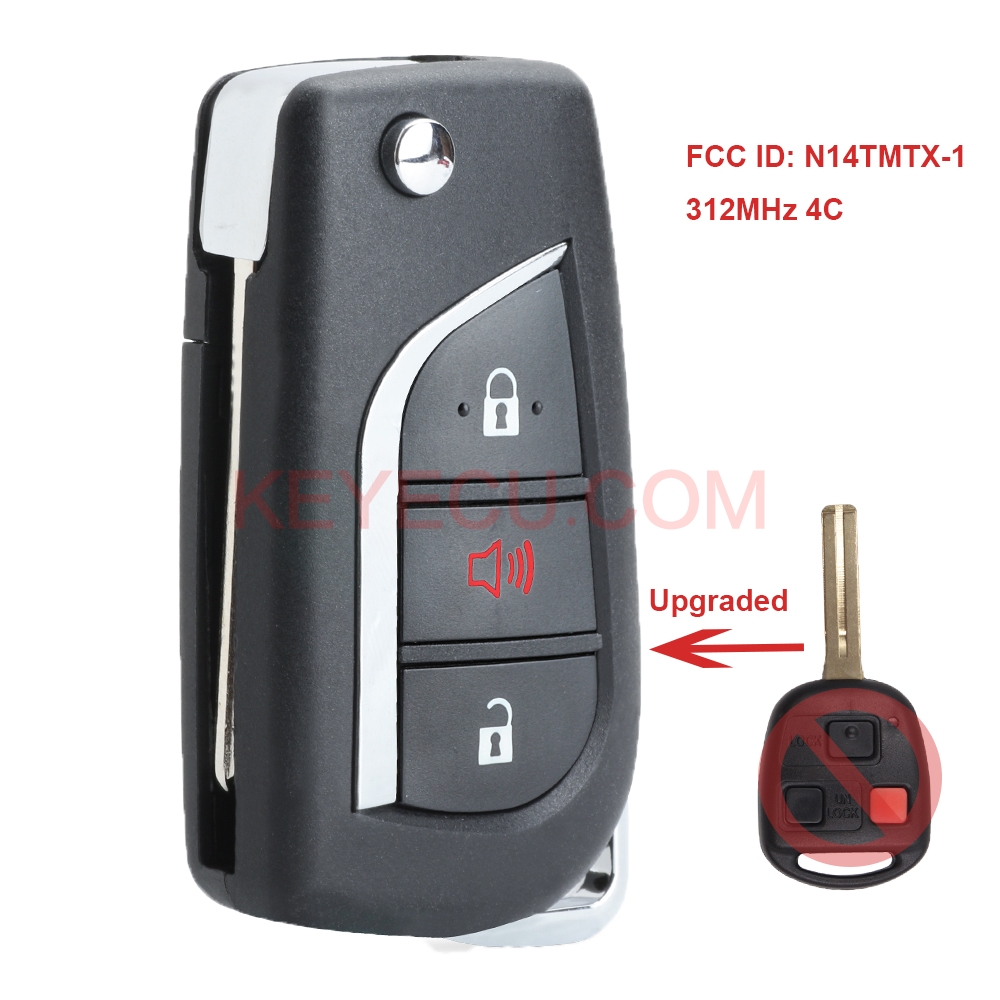 Upgraded Flip Remote Car Key Fob 312MHz 4C for Lexus RX300 1999-2003 ...