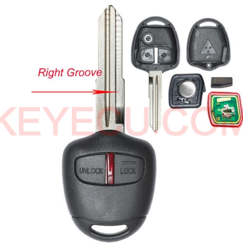 Remote Key 2 Button 433MHz ID46 for Mitsubishi Outlander L200 Shogun ...