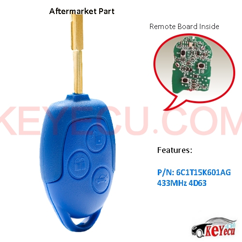 GENUINE TRANSIT Remote Key FOB 433MHz 4D63 Chip for Ford Transit WM VM ...