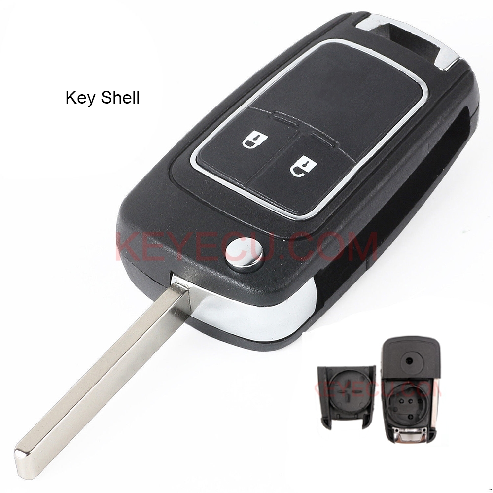 Folding Remote Key Case 2 Button for OPEL HU100,For Opel