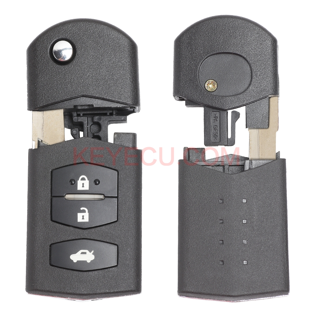 Flip Remote Key Shell Case 3 Button for Mazda 3 5 6 2004-2013 (Shell ...