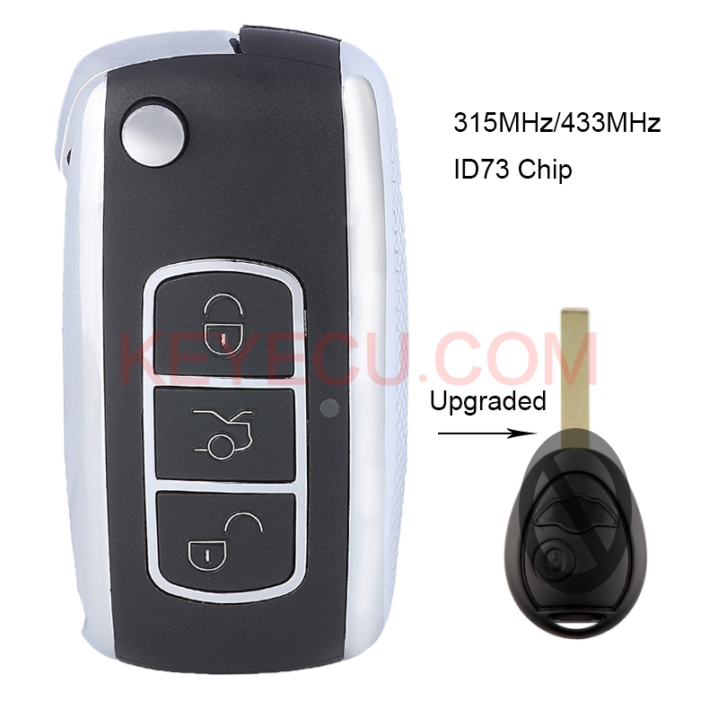 Upgraded Flip Remote Key 315/433MHz ID73 Chip for Land Rover Range ...