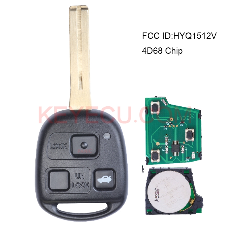 Remote key 3 Button 4D68 Chip for Lexus ES300 GS300 GS400 IS300 LS400 ...