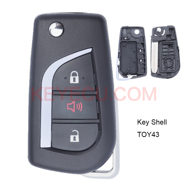 Flip Remote Key 3 Button for Toyota TOY43,For Toyota