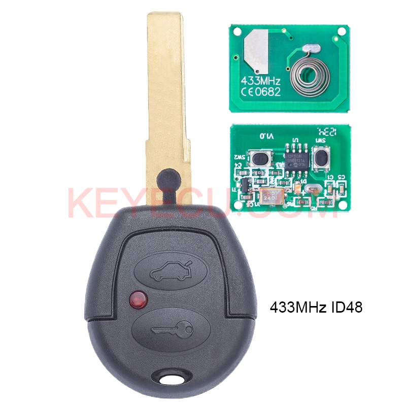 1M0 959 753E,3B0 959 753L, 6Y0 959 753E 433MHz ID48 Chip 2 Buttons ...