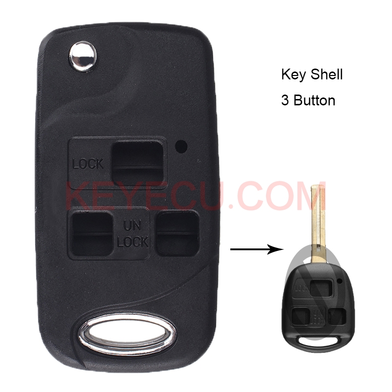 Folding Remote Key Shell 3 Button for Lexus RX300 SC430 GX470 LS400 ...
