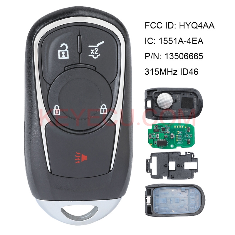 Smart Key Promixity Remote 5 Button 315MHz ID46 for Buick Encore 2017 ...