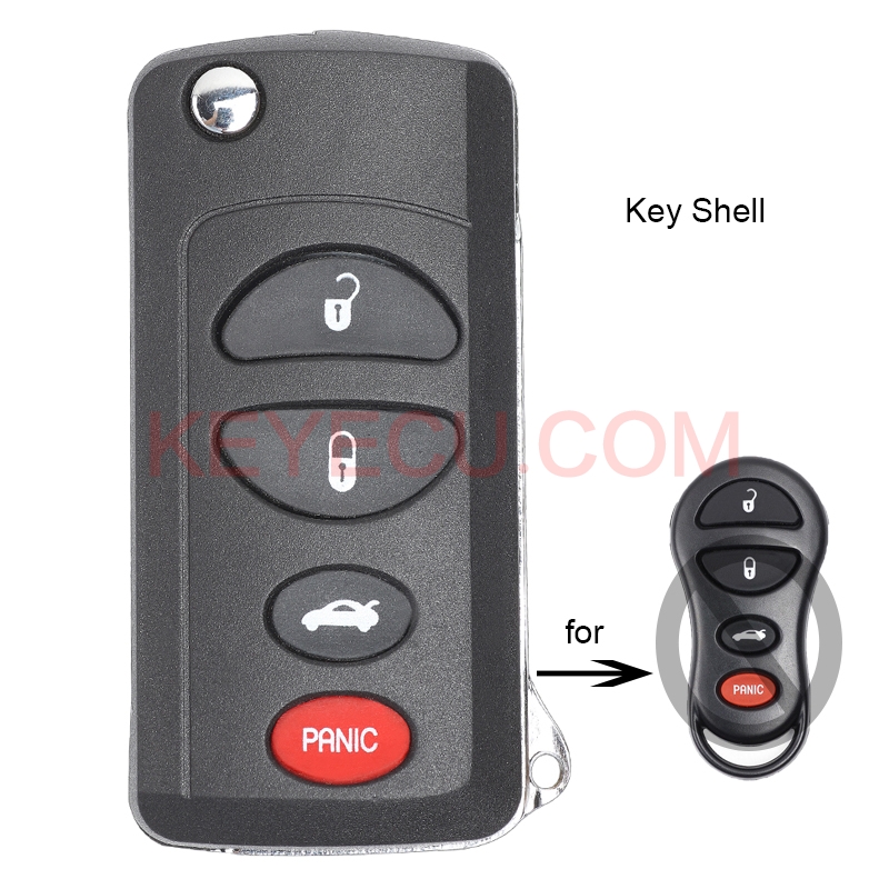 Folding Remote Key Shell 3 +1 Button for Chrysler Dodge Jeep,For Chrysler