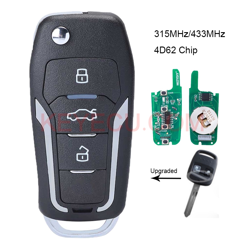 Upgraded Flip Remote Car Key Fob 315MHz / 433MHz 4D62 for Subaru ...