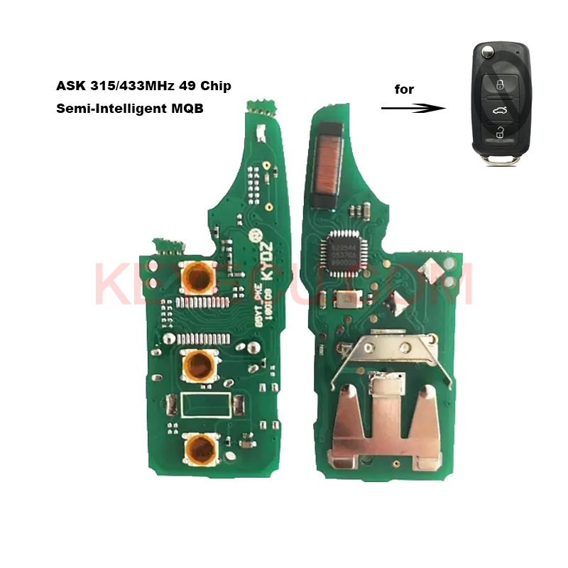 MQB System Semi-Intelligent Modified Remote PCB Board 3 Button ASK ...