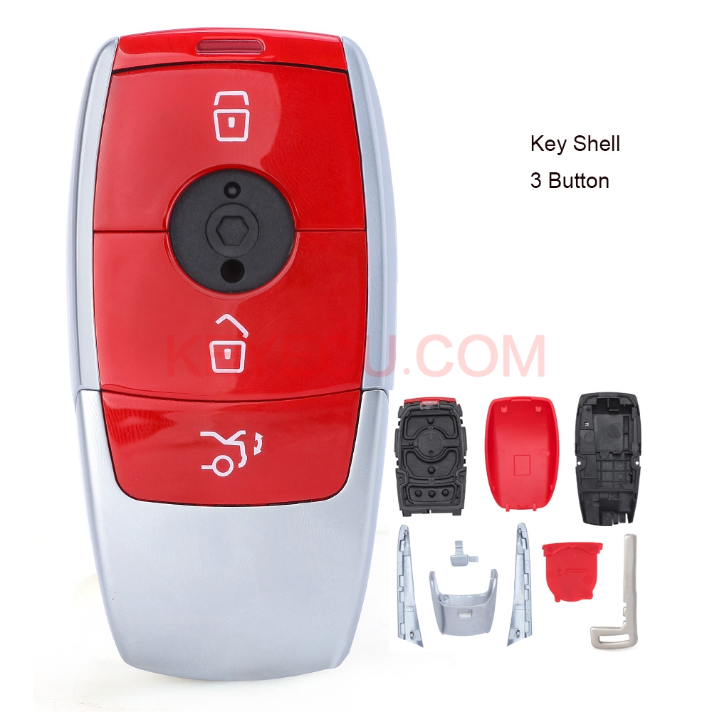 Red Smart Remote Key Shell 3 Button for Mercedes-Benz C200L E300L S320 ...