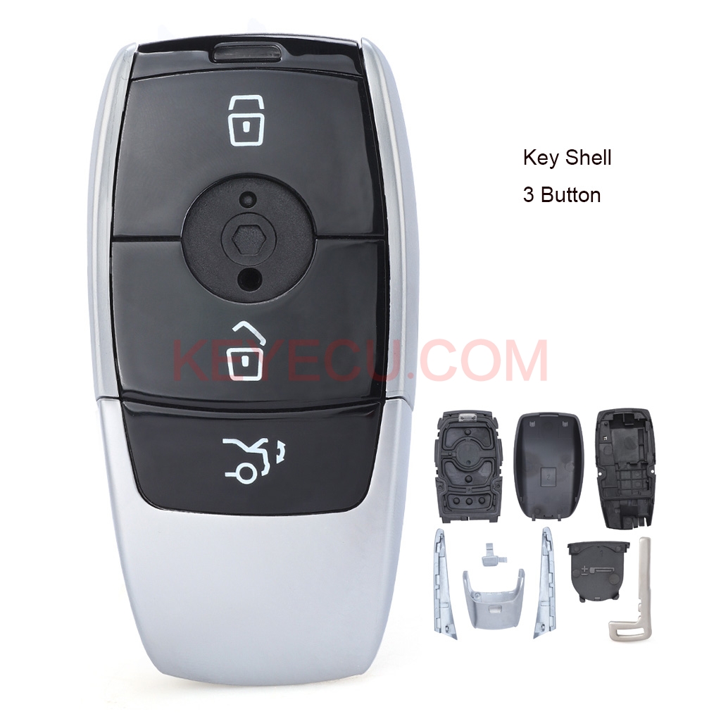 Black Smart Remote Key Shell 3 Button for Mercedes-Benz C200L E300L ...