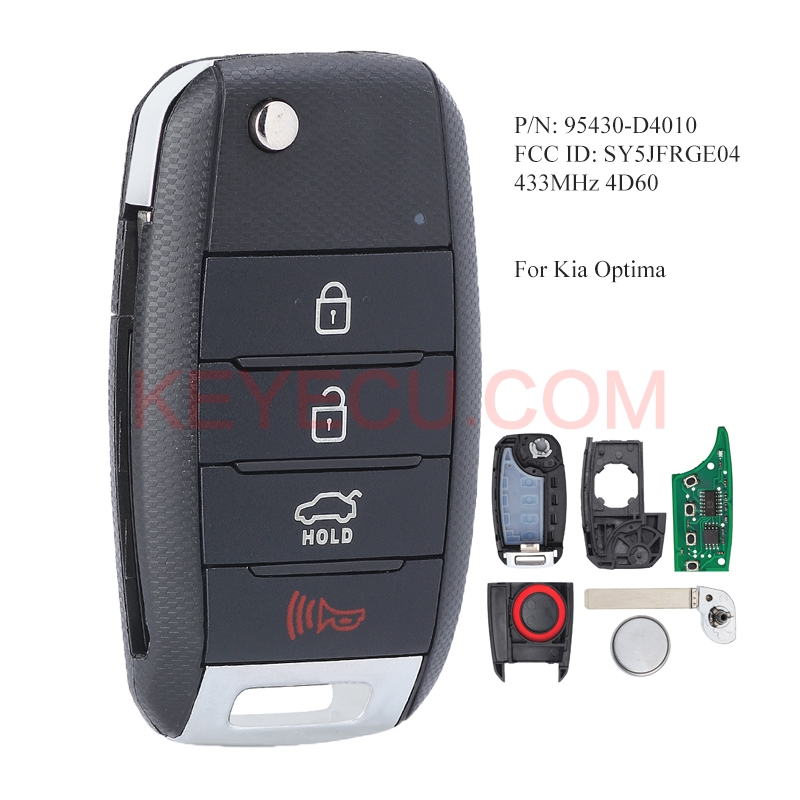 Remote Key Fob 4D60 for Kia Optima 2016 2017 2018 2019 2020 P/N: 95430 ...