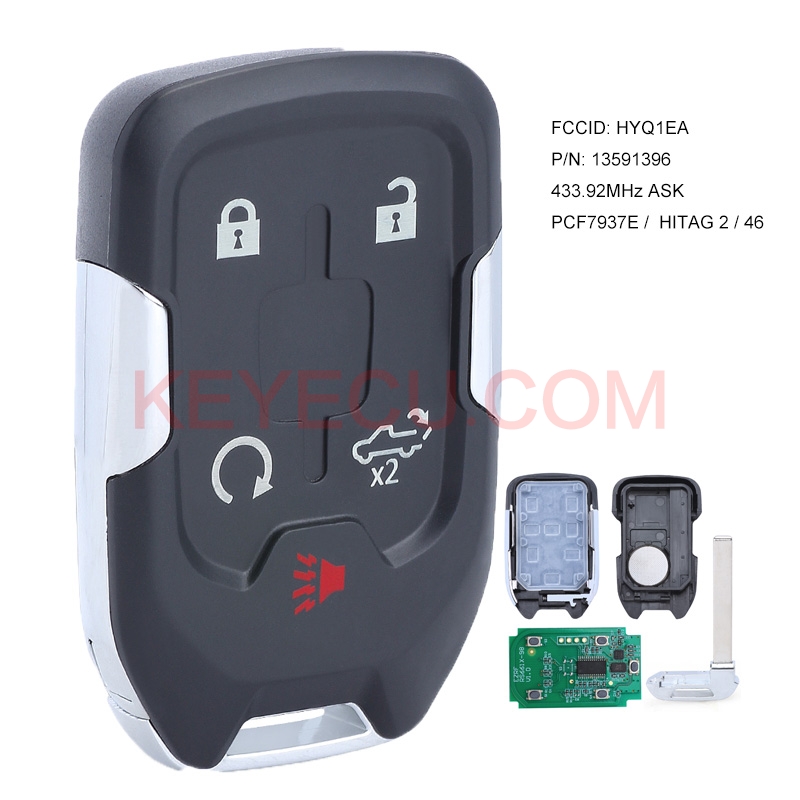 Aftermarket Smart Key Proximity Remote FOB 5 Button for GMC SIERRA 2019 ...