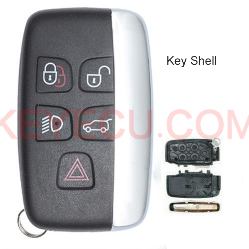 Smart Remote Key Shell Case Fob 5 Button for JAGUAR XJ XJL XF No Logo ...