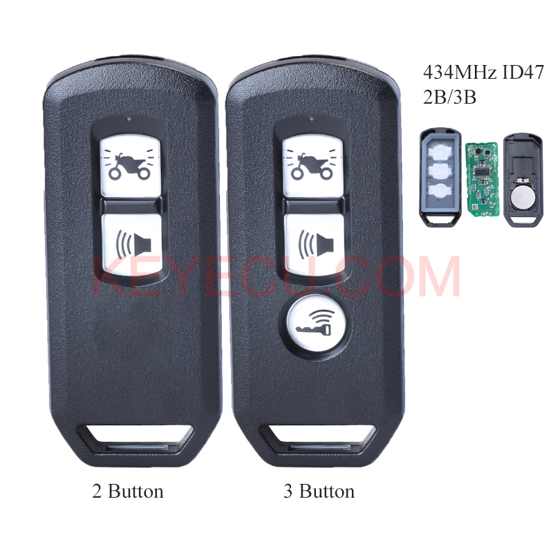 Motorcycle Scooter Remote Key - 2 / 3 Buttons 434MHz ID47 - FOB for ...