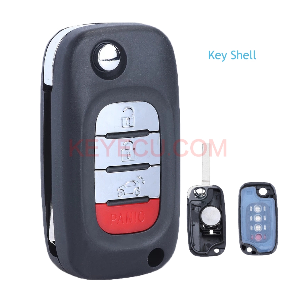 Replacement 4B Flip Remote Key Shell Case for Smart Fortwo 453 Forfour ...