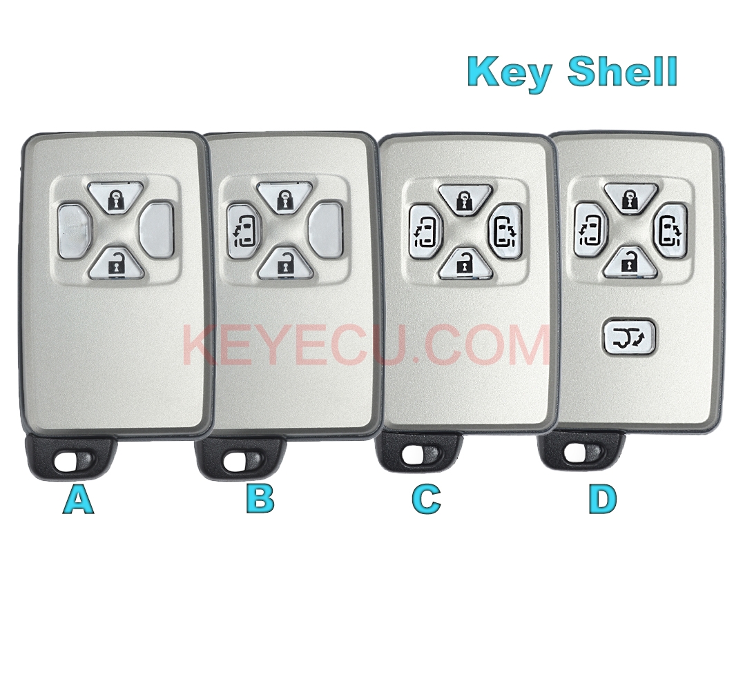 Replacement Smart Card Remote Key Shell Case Fob 2B/3B/4B/5Button for ...