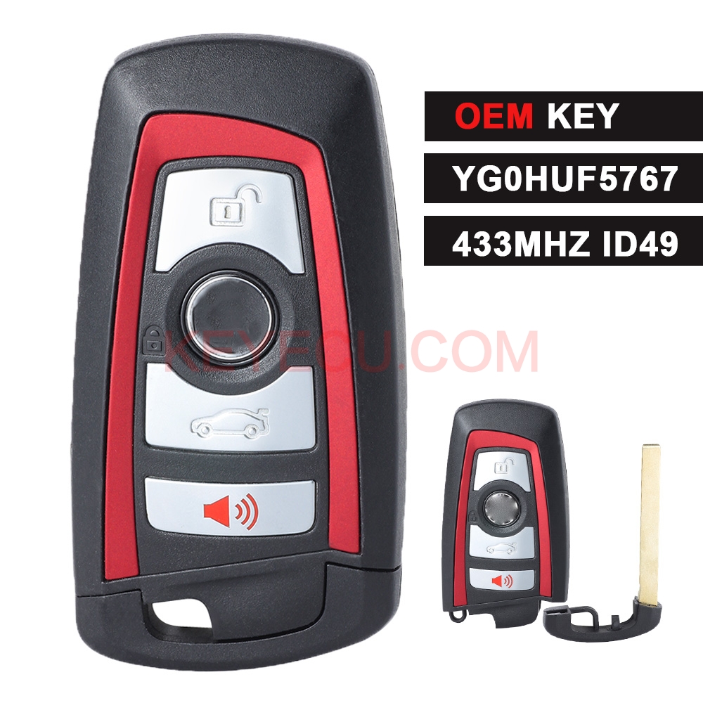 OEM Smart Remote Key Fob 4 Button 433Mhz PCF7953/49 Chip for BMW F ...