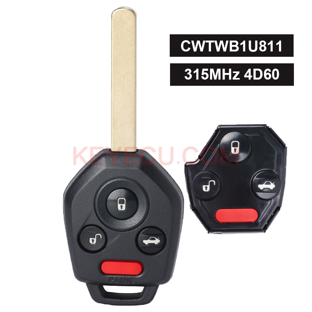Remote Key ASK 315MHz 4D60 Chip for Subaru Outback Legacy 2010-2014 ...