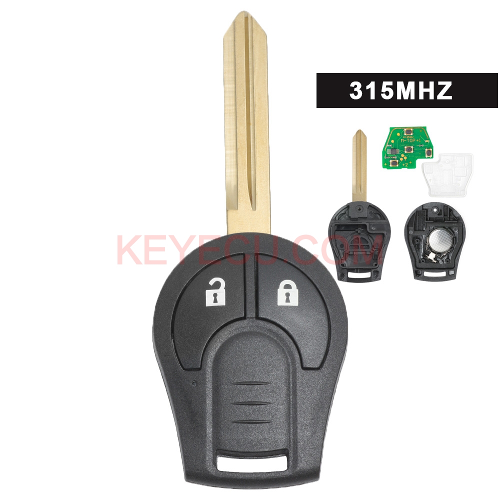 Remote Key Fob 2 Button 315MHz D46 Chip for Nissan March Sunny FCC ...