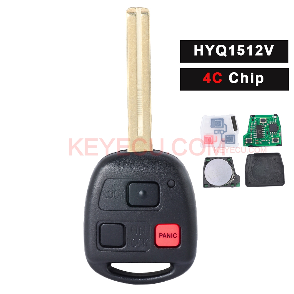 Remote Key 3 Button for Lexus LX470 1998-2000 FCC ID HYQ1512V - 4C ...