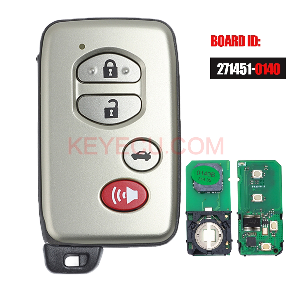 Smart Remote Key 4 Button FSK 314.3MHz for Toyota Prius IQ Vitz Ractis ...