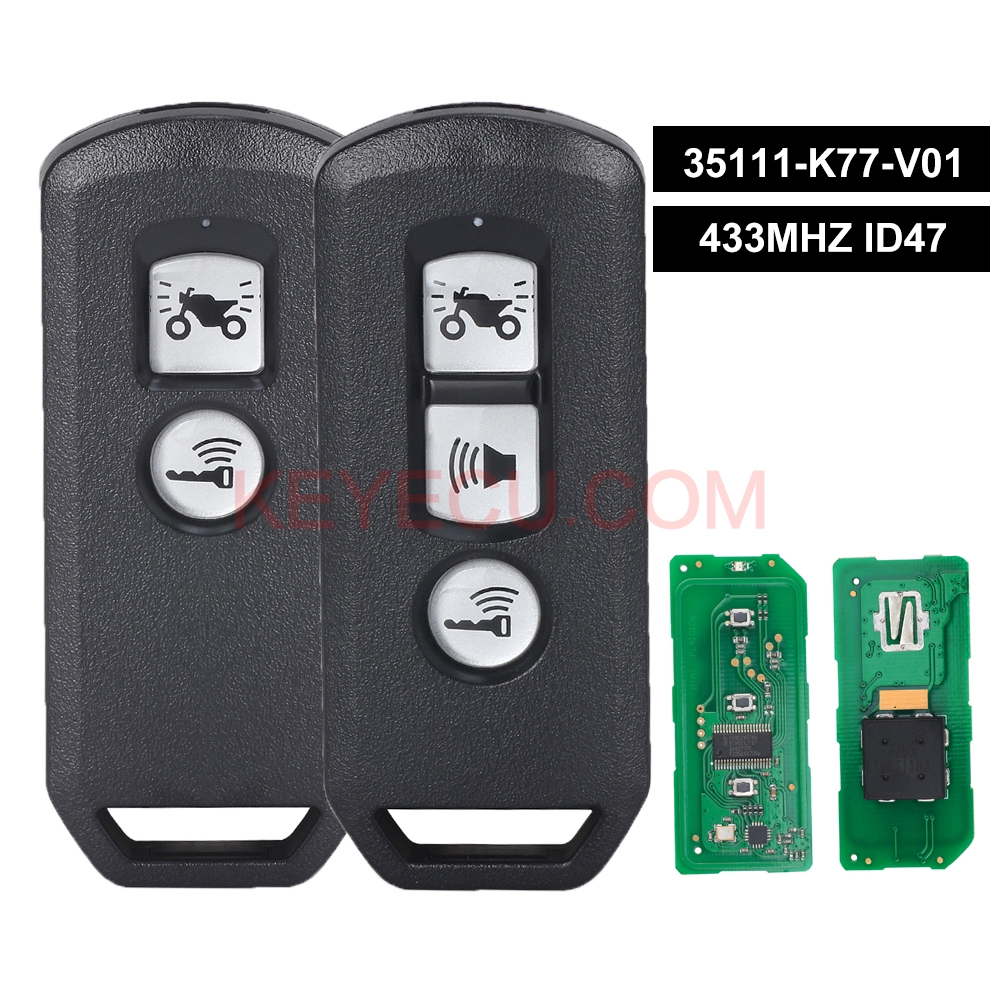 P/N: 35111-K77-V01 Motorcycle Key 2/3 Button Smart Card Remote Key ...