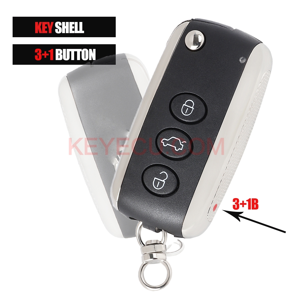 Folding Remote Key Shell 3+1 Button for Bentley For Bentley Continental ...