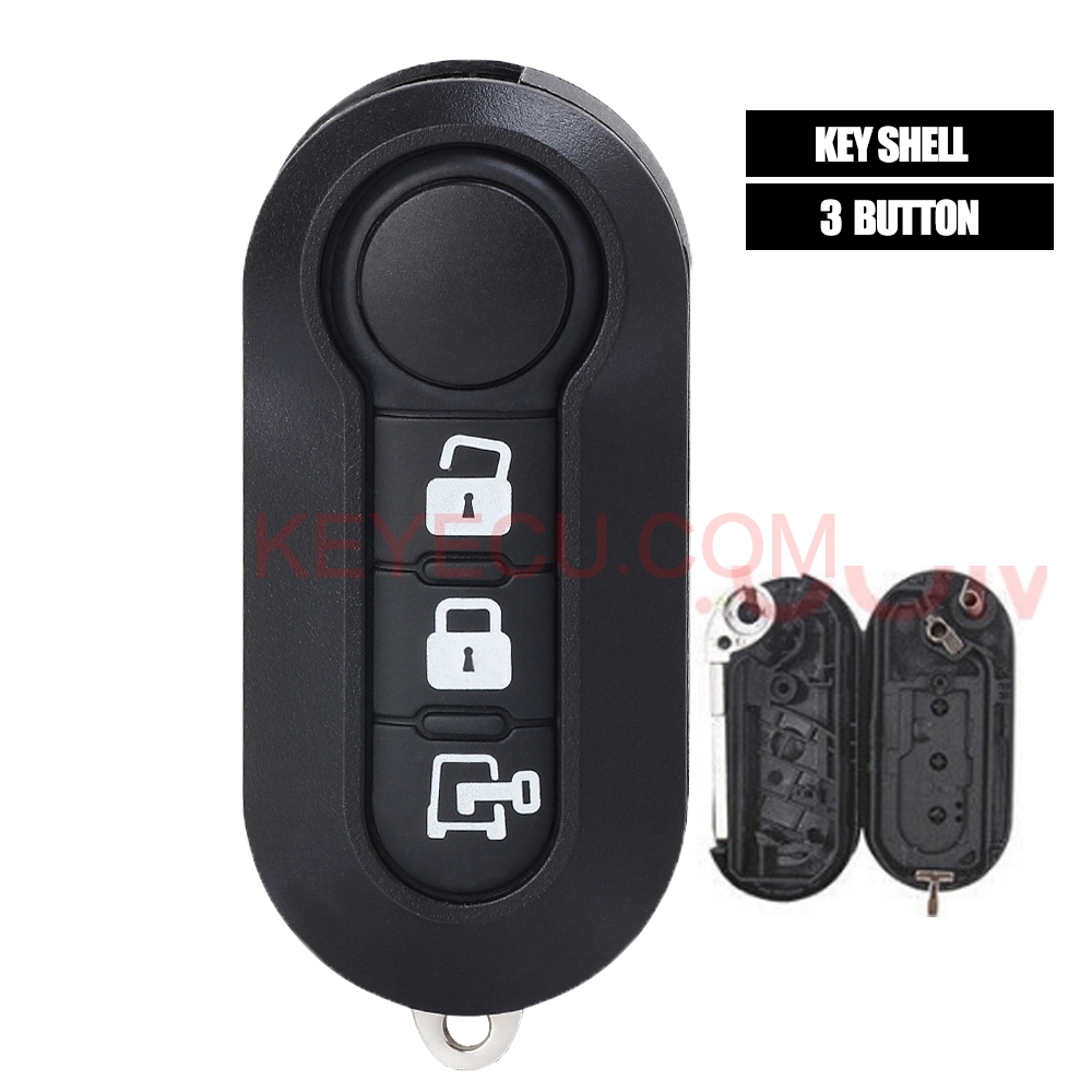 Remote Key Shell 3 Button Fob for Fiat 500L MPV Ducato for Citroen ...