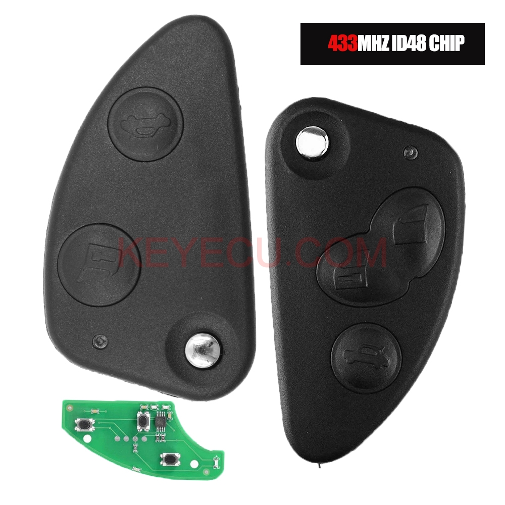 Remote Car Key Combo Flip Fob 2B/ 3 Button With Uncut SIP22 Blade ...