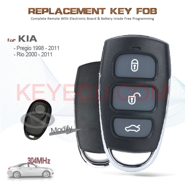 Upgrade Remote Key 1 Button 304MHz Fob for Kia Rio 2000-20011 , for Kia ...