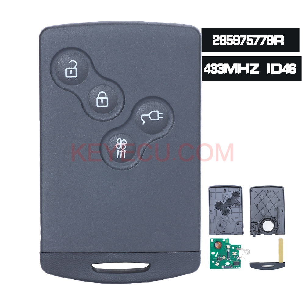 P/N: 285975779R Smart Remote Key FSK 433.92MHz PCF7952A Fob for Renault ...