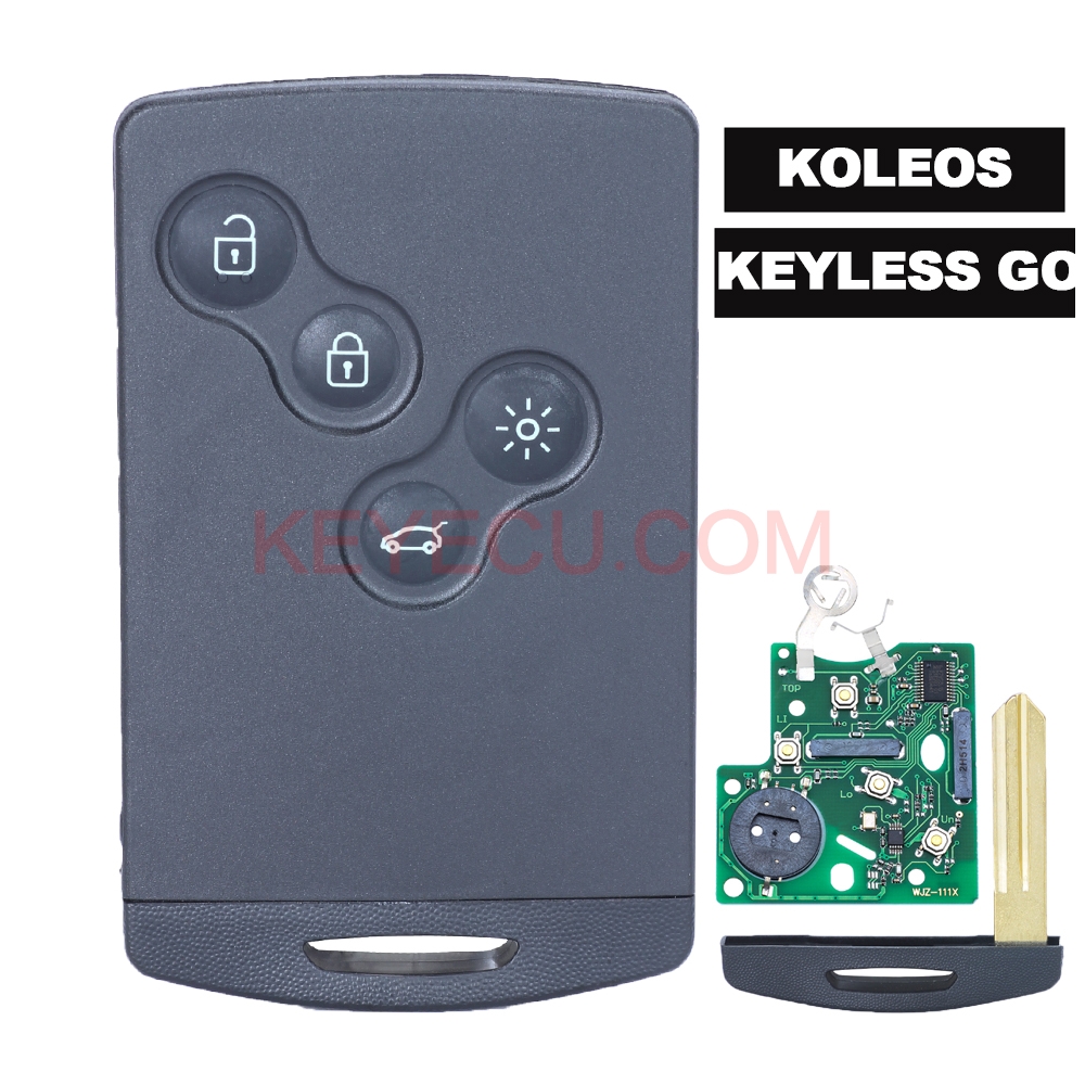 Keyless-Go Smart Key 433MHz PCF7952 4 Button Car Key Fob for Renault ...