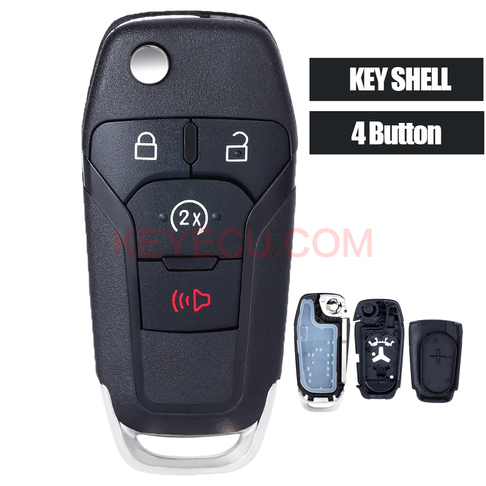 Flip Remote Car Key Shell Case 3+1 Button for Ford Fusion Edge Explorer ...