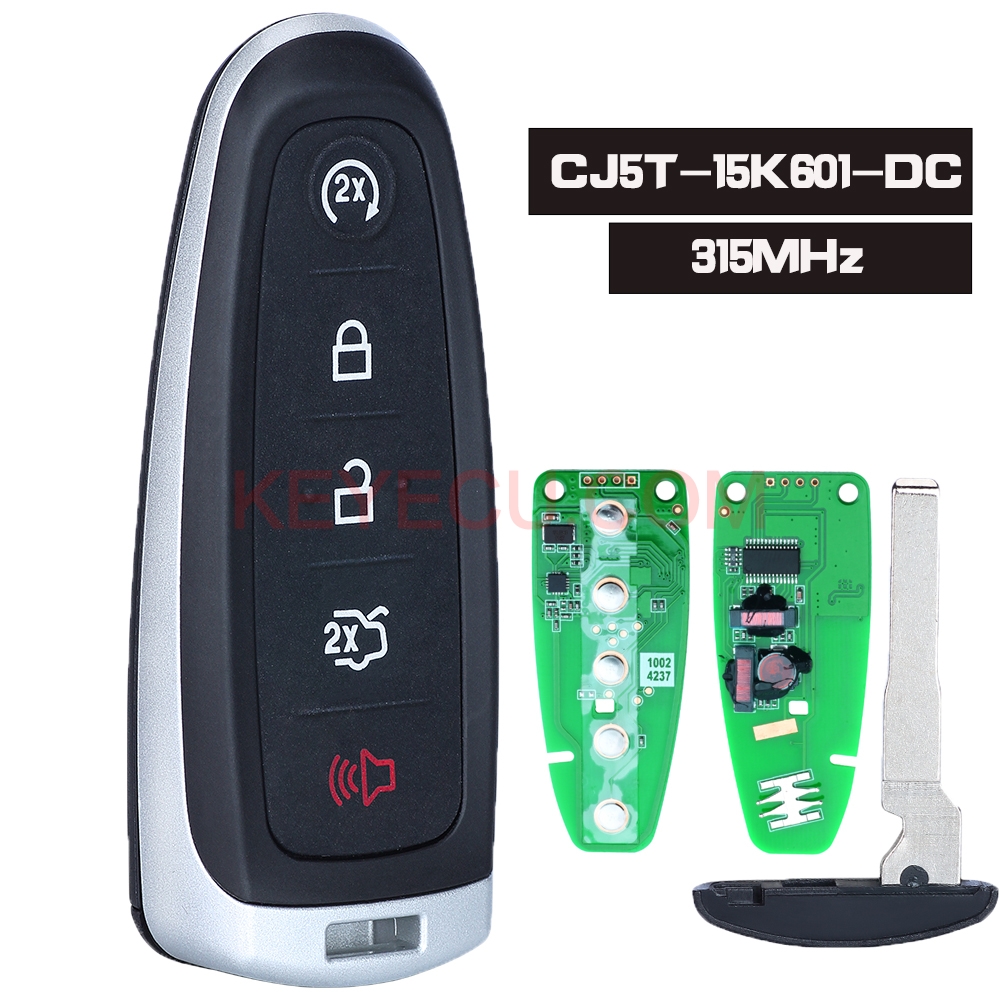 CJ5T-15K601-DC 315MHz Smart Key Keyless Remote for Ford Escape Focus C ...