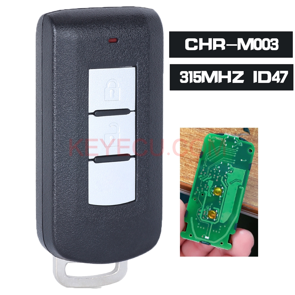 Smart Remote Key 2 Button Fob FSK 315MHz ID47 Chip for Mitsubishi ...