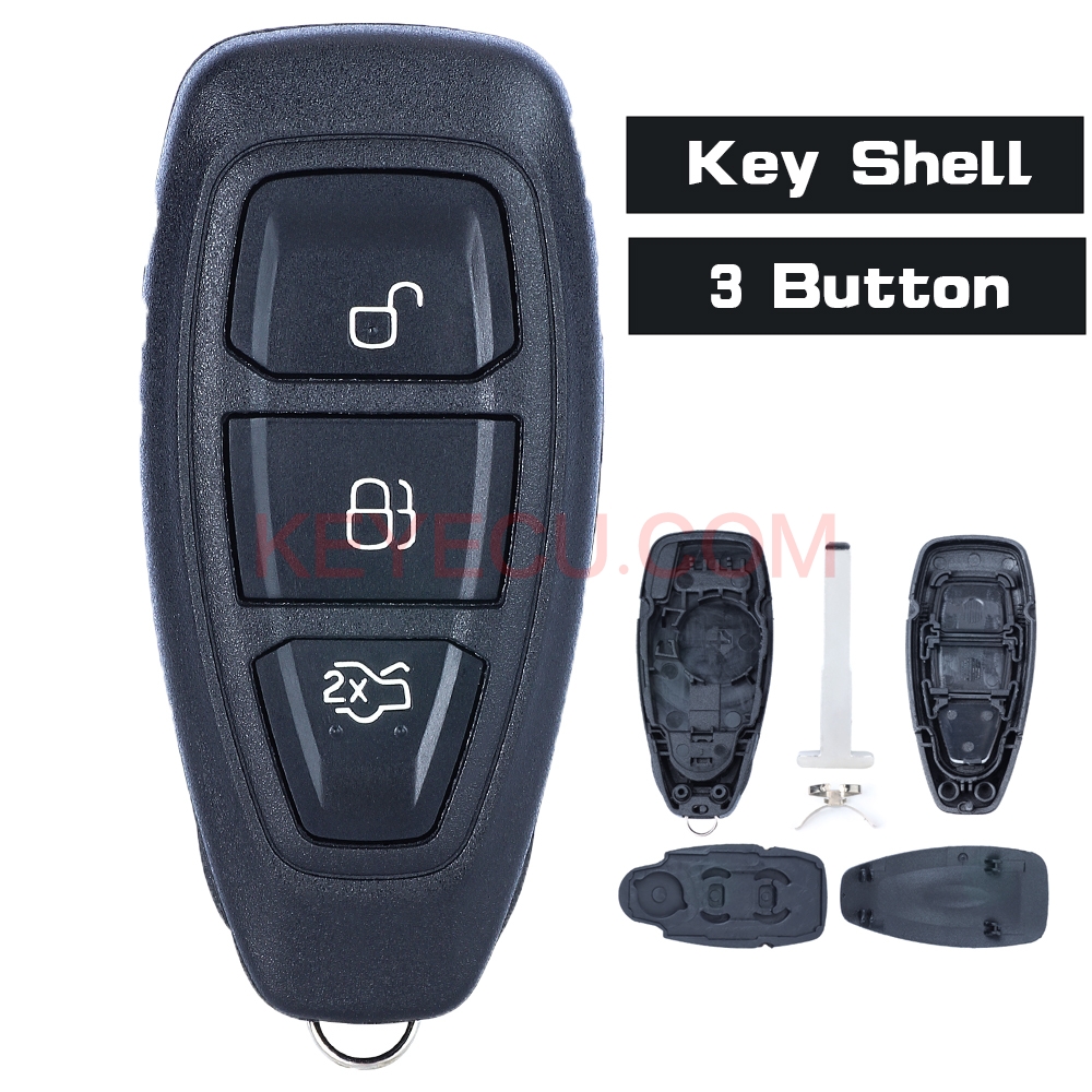 Smart Remote Key Shell Case Keyless Entry Fob 3 Button for Fiesta Focus ...