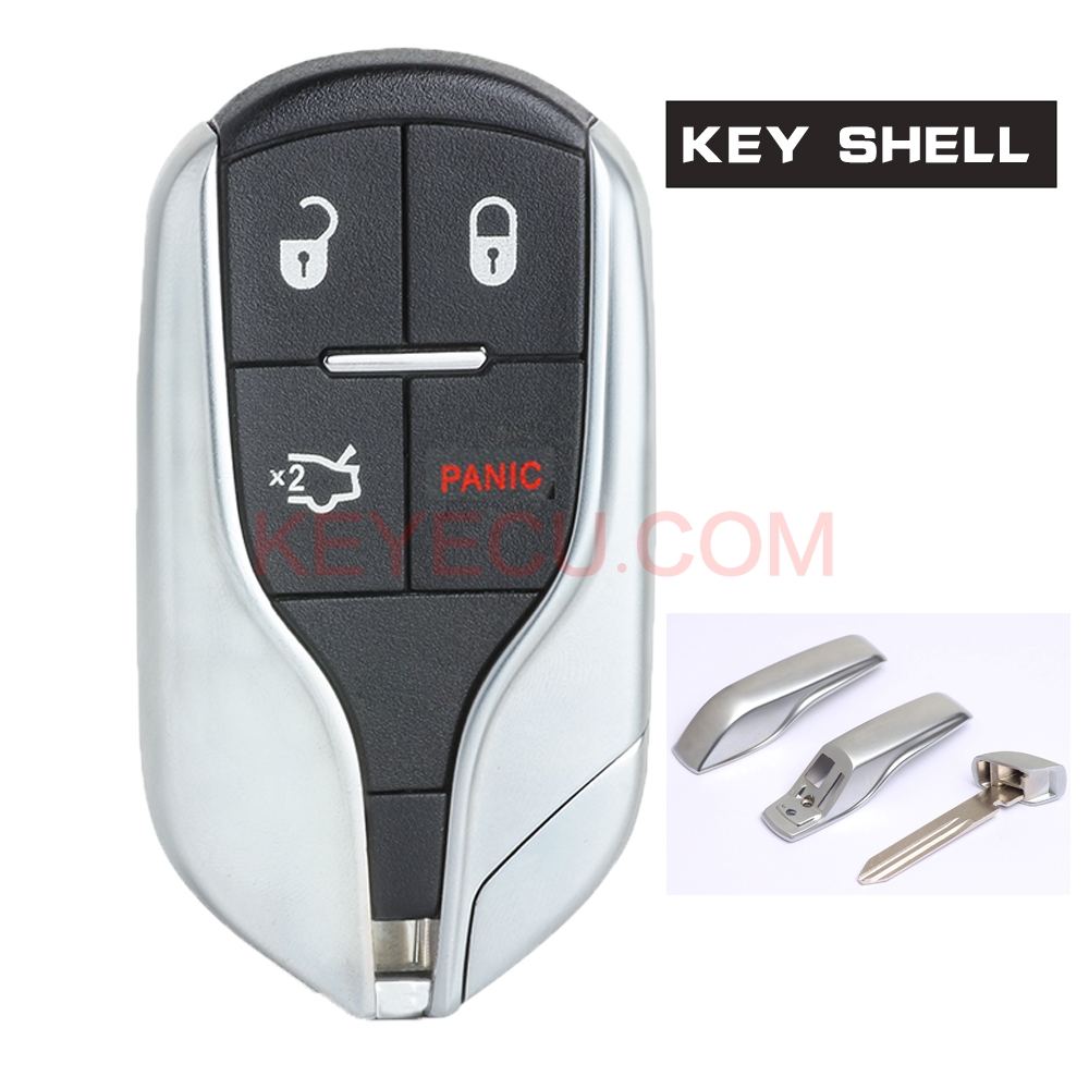 Smart Remote Key Shell Case 4 Button for Maserati Ghibli Quattroporte ...