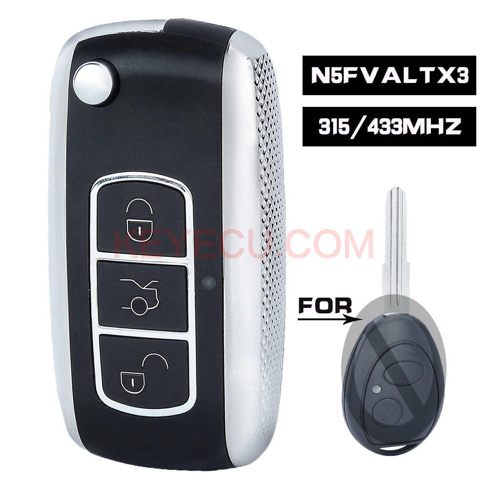 Upgraded Flip Remote Key Fob 315MHz/433MHz ID73 for Land Rover ...