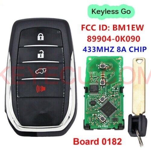 OEM Board ID: 0182 Smart Remote Key for Toyota HILUX INNOVA FORTUNER ...