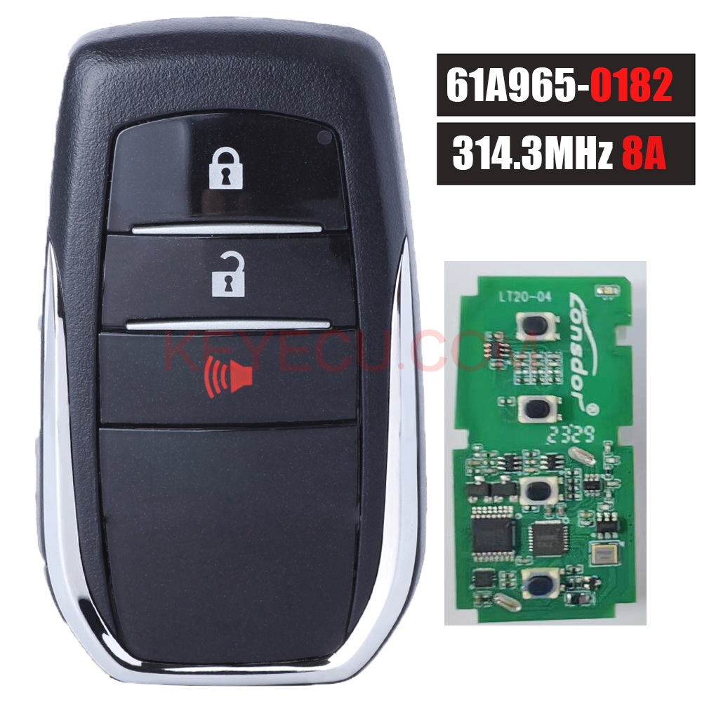 Board ID: 61A965-0182 Smart Remote Key for Toyota HILUX INNOVA FORTUNER ...