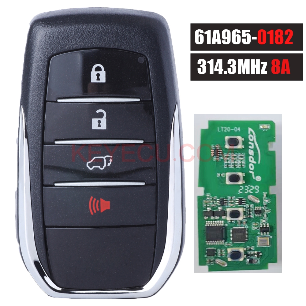 Board ID: 61A965-0182 Smart Remote Key for Toyota HILUX INNOVA FORTUNER ...