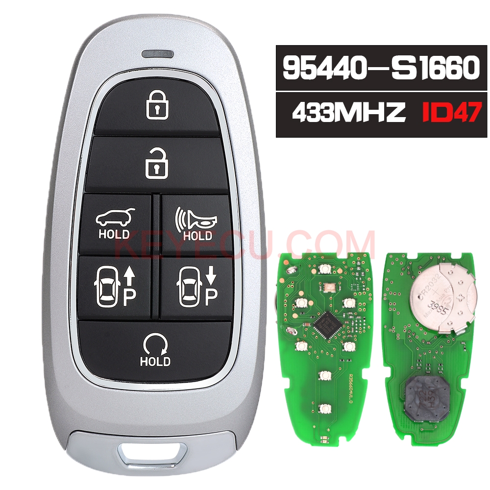 95440-S1660 Keyless Go Smart Remtoe Key 433MHz ID47 Chip 7 Button Fob ...